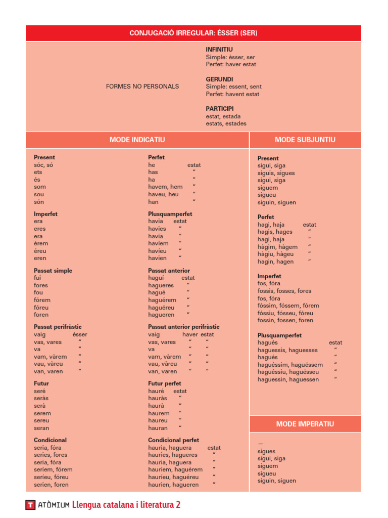 CONJUGACIÓ VERBS IRREGULARS | PDF