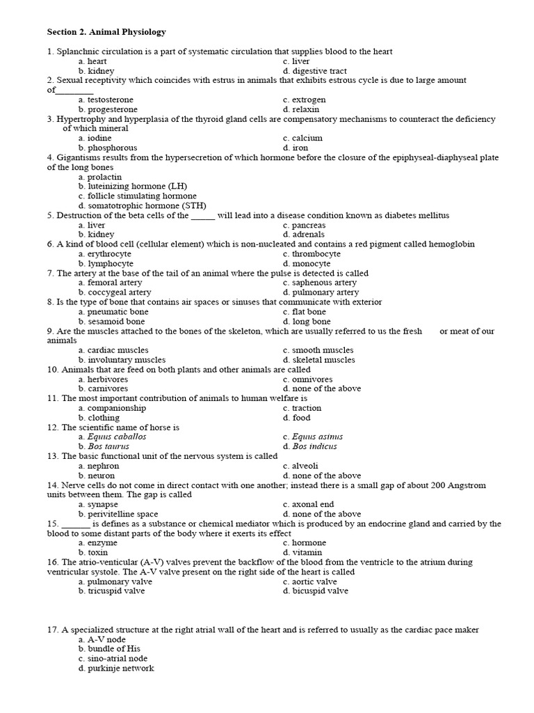 Animal Science, Same As UPLB Reviewer 2 | PDF | Heart Valve | Digestion