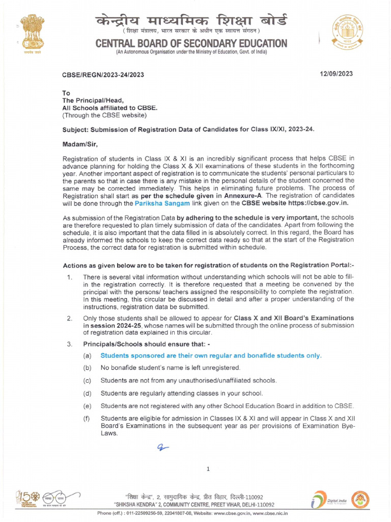 Submission Registration 9th 11th 2023-2024 12092023 | PDF