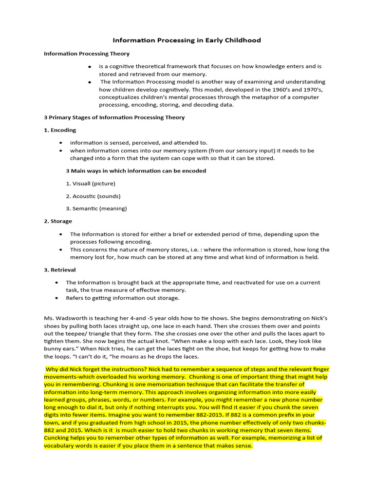 Early Childhood Cognitive Growth | PDF | Metacognition | Memory