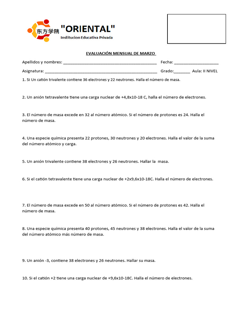 Orien Qui Iin-Exa Men Marzo 2024 | PDF