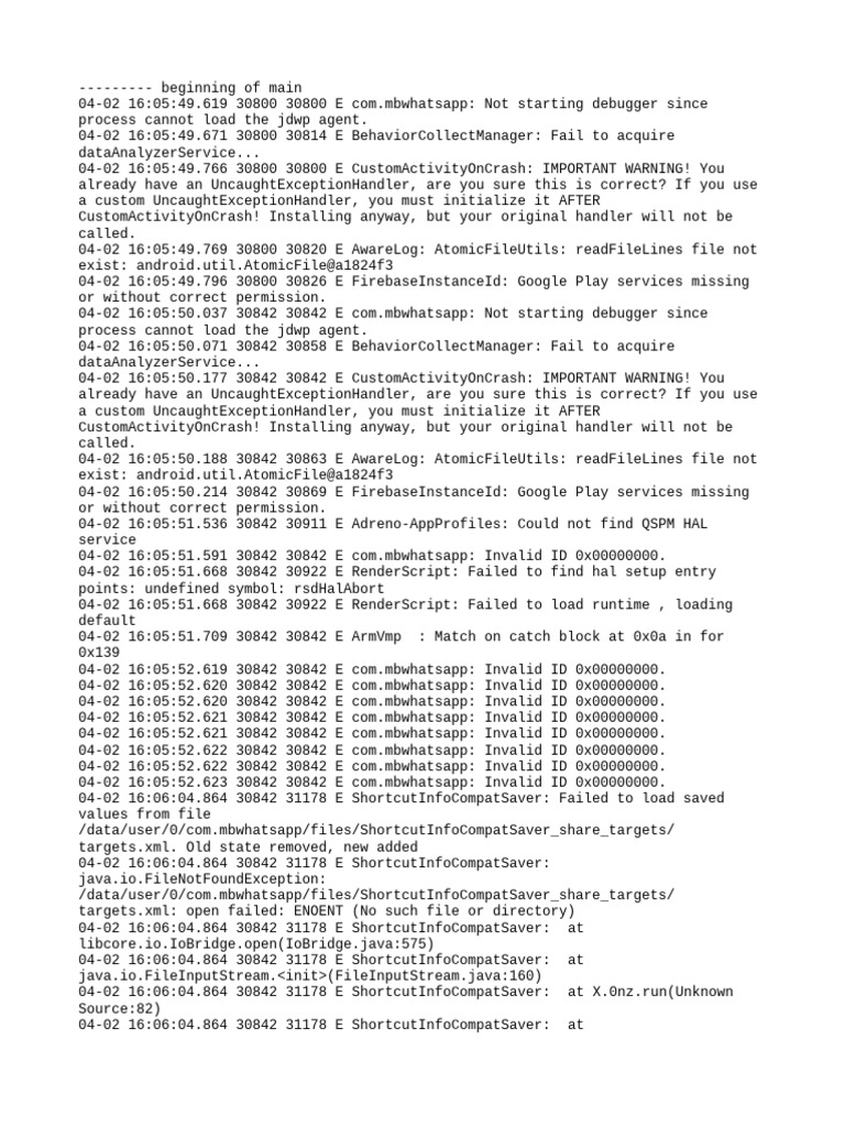 Logcat | PDF | Computer File | Google Play