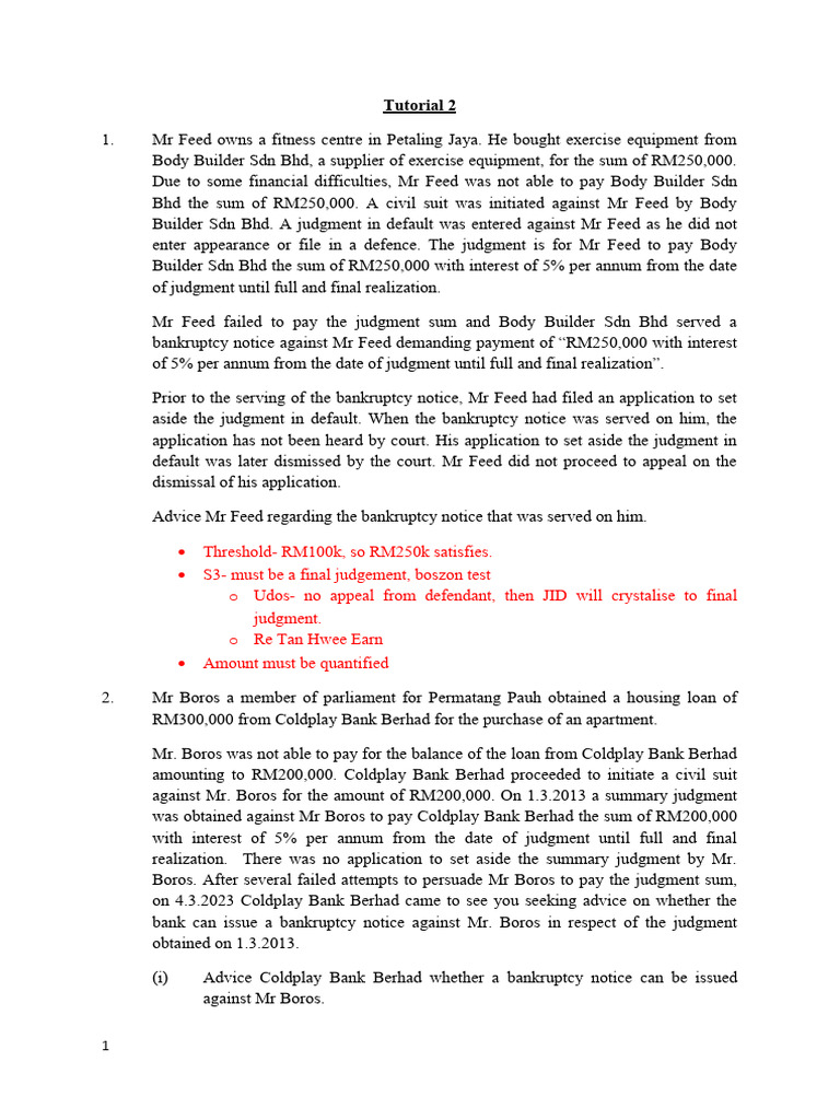 Tutorial 2-2 | PDF | Debt | Interest