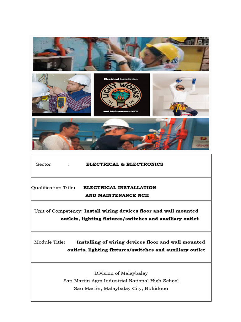 Electrical Installation Training Plan | PDF | Electrical Wiring | Electrician