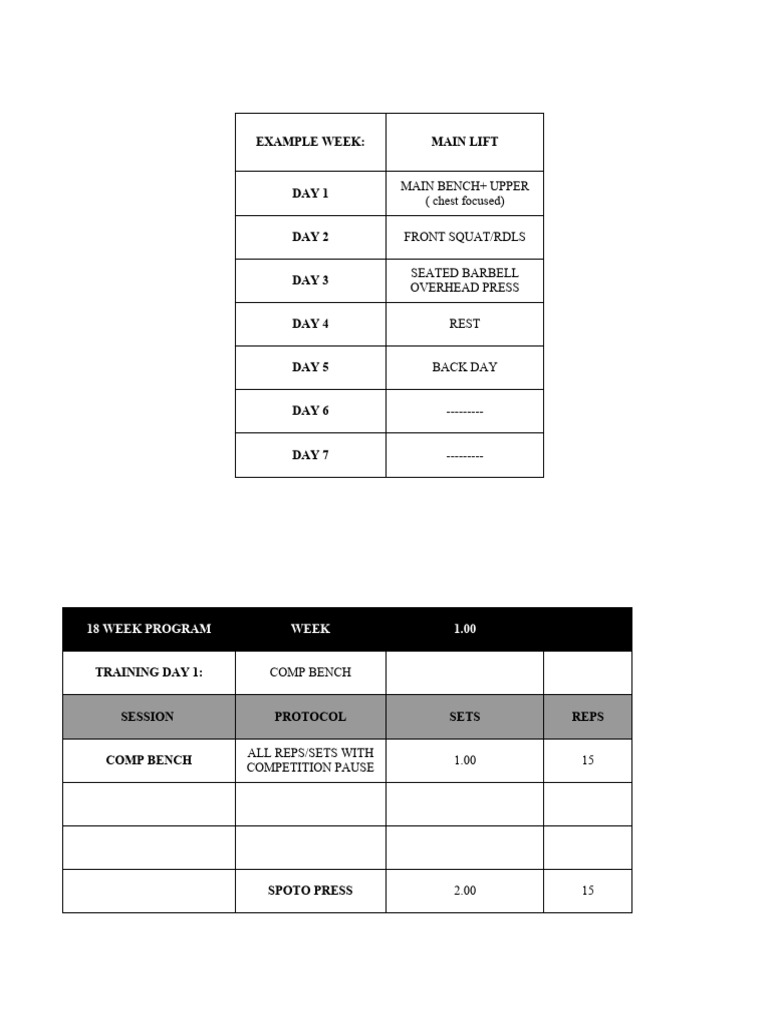 Daniel Ryjov _ Bench Program | PDF | Physical Exercise | Weight
