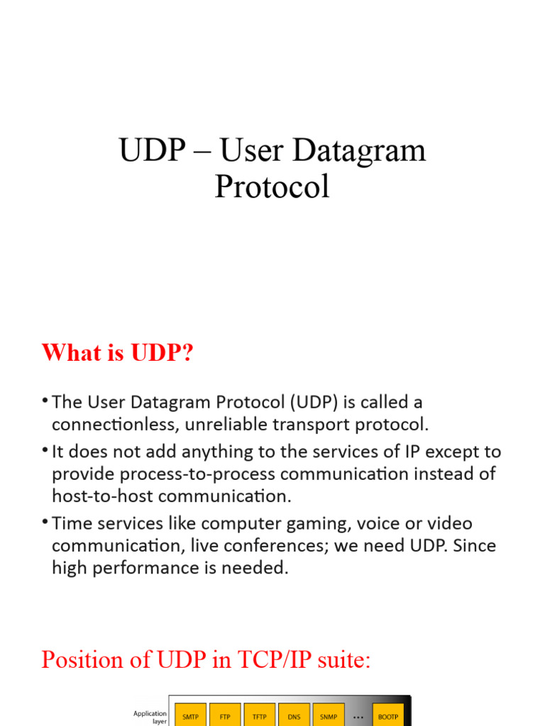 Understanding User Datagram Protocol (UDP) | PDF | Transmission Control ...