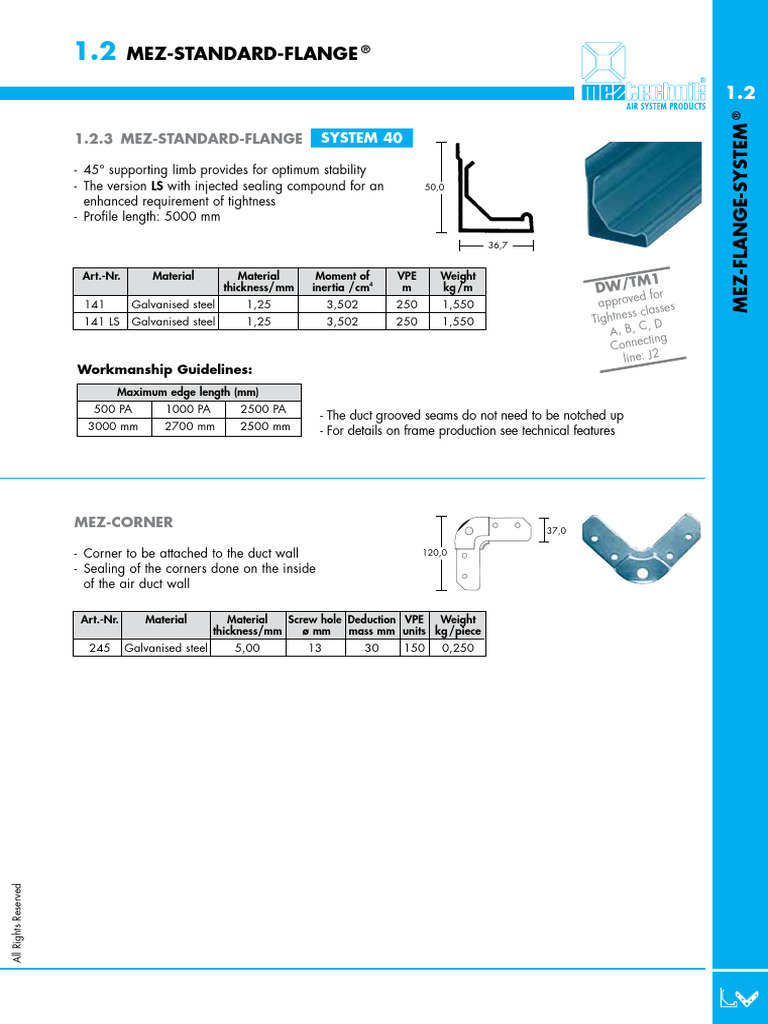Mez Standard System 40 | PDF