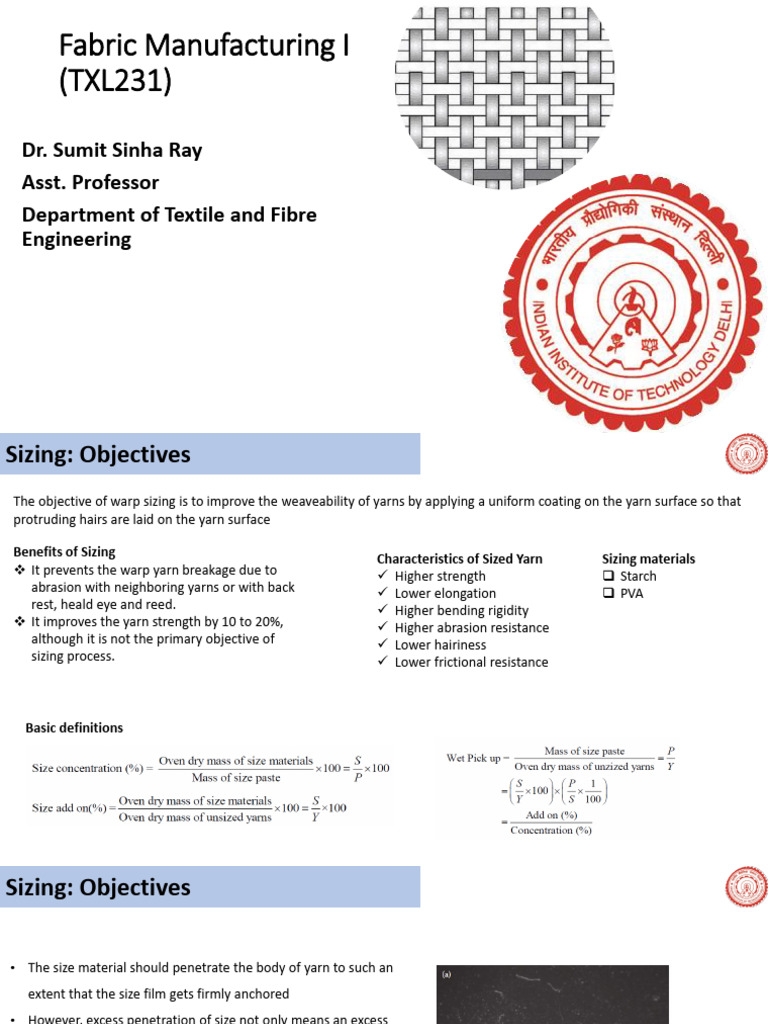 Lecture 10 - Sizing 1 | PDF | Starch | Intermolecular Force