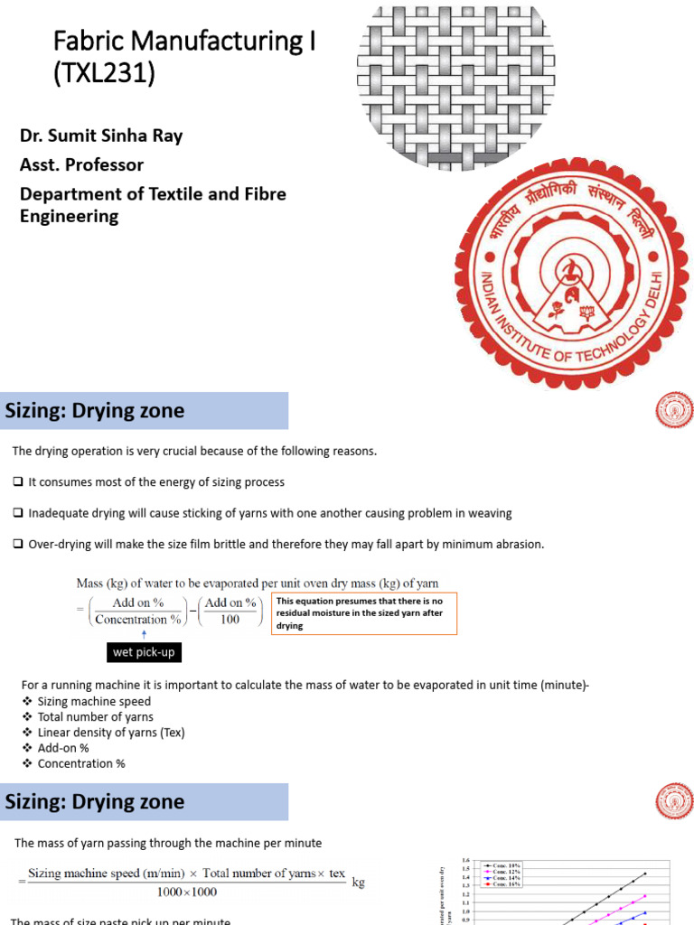 Lecture 13 Sizing 4 Pdf Yarn Heat