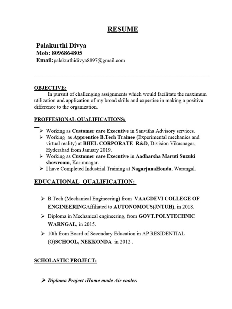 Divya Resume | PDF