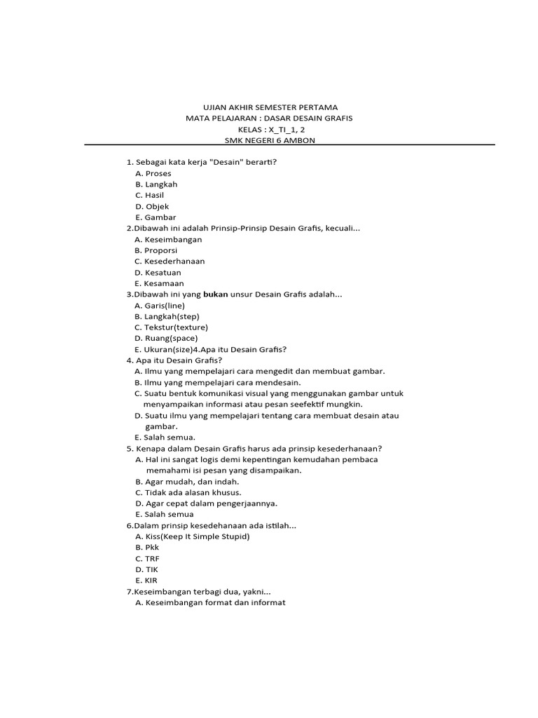 DDG Soal Uas Gasal Fix | PDF | Komputer