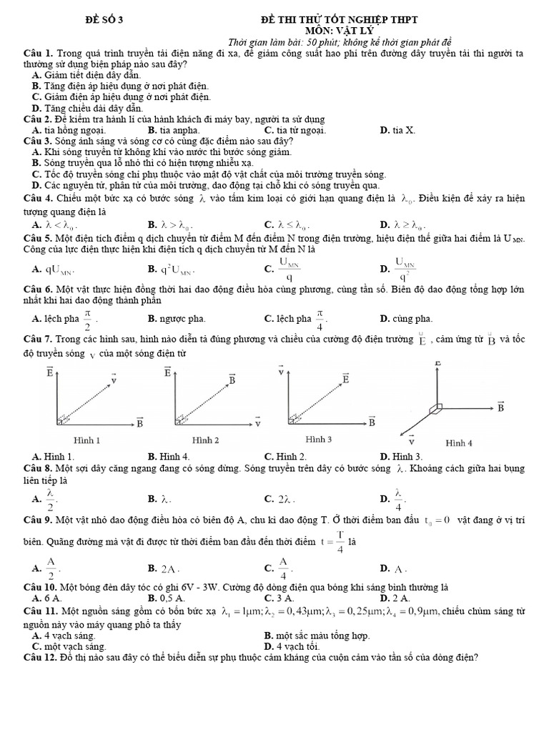 3. Đề Thi Thử Tn Thpt | PDF