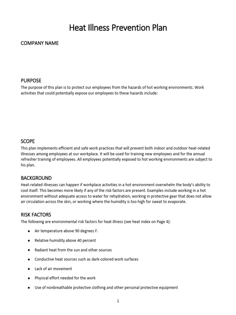 heat-sample-program | PDF | Hyperthermia | Dehydration