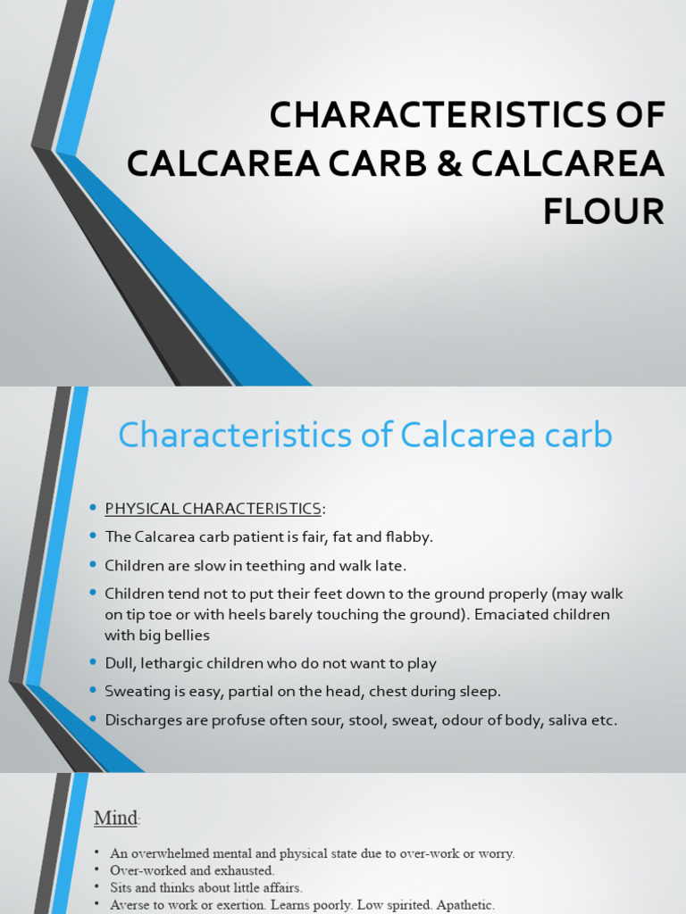 Characteristics of Calcarea Carb & Calcarea Flour | PDF | Depression ...