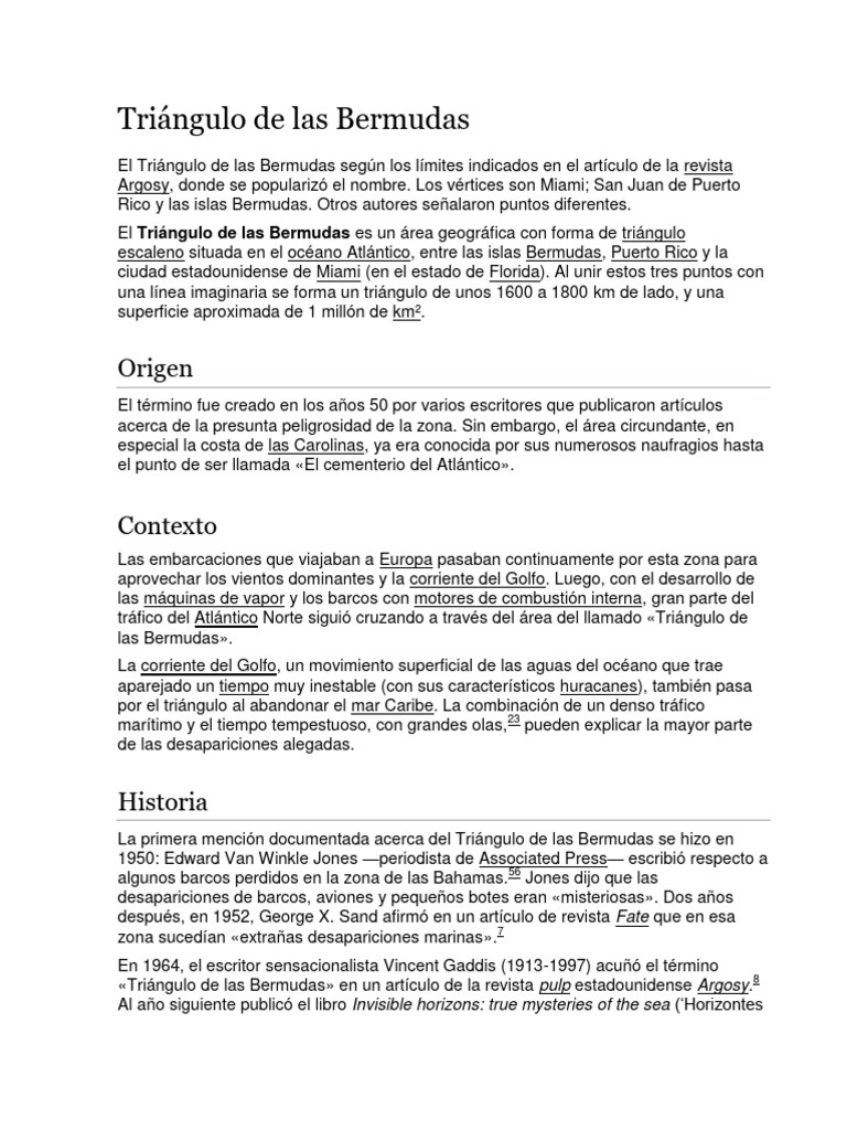 El misterio del Triángulo de las Bermudas | PDF | Viajes y turismo ...