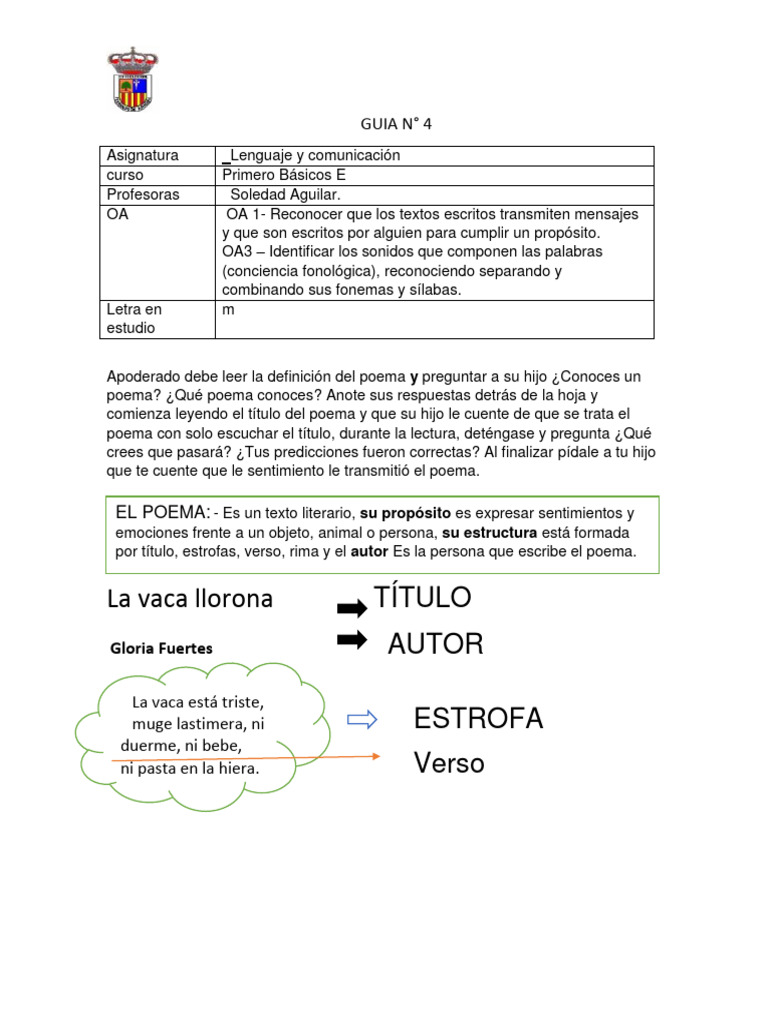 Guia Poema y Letra MMMM | PDF | Lingüística