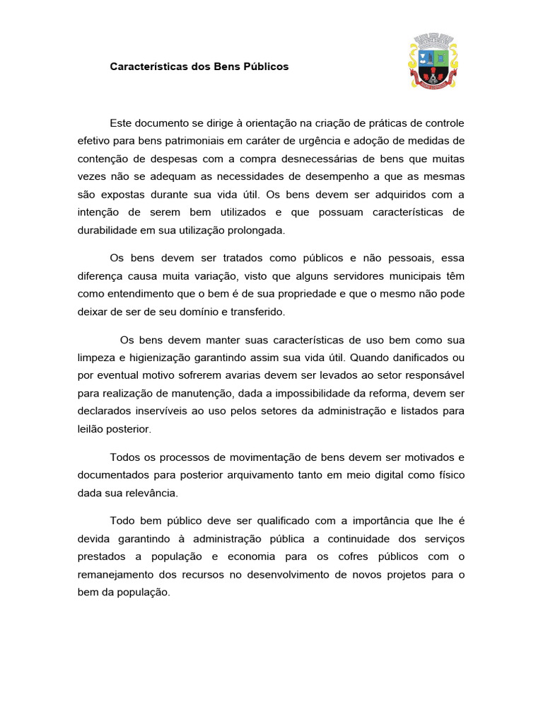 Características dos Bens Públicos | PDF