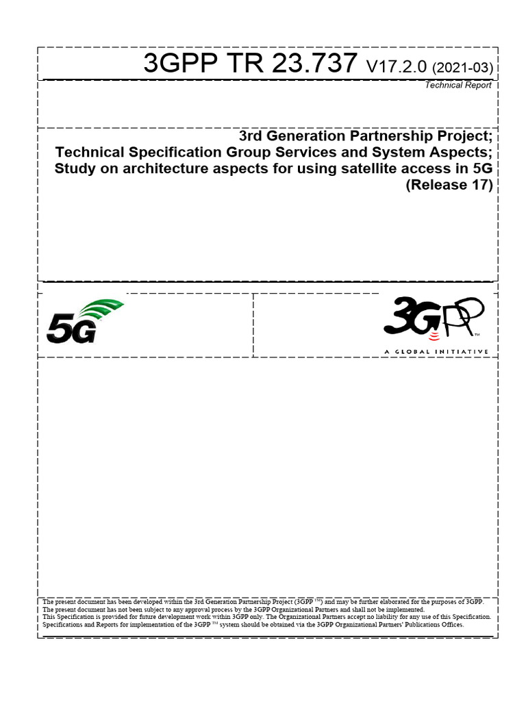 3GPP TR 23.737 | PDF | Communications Satellite | Quality Of Service