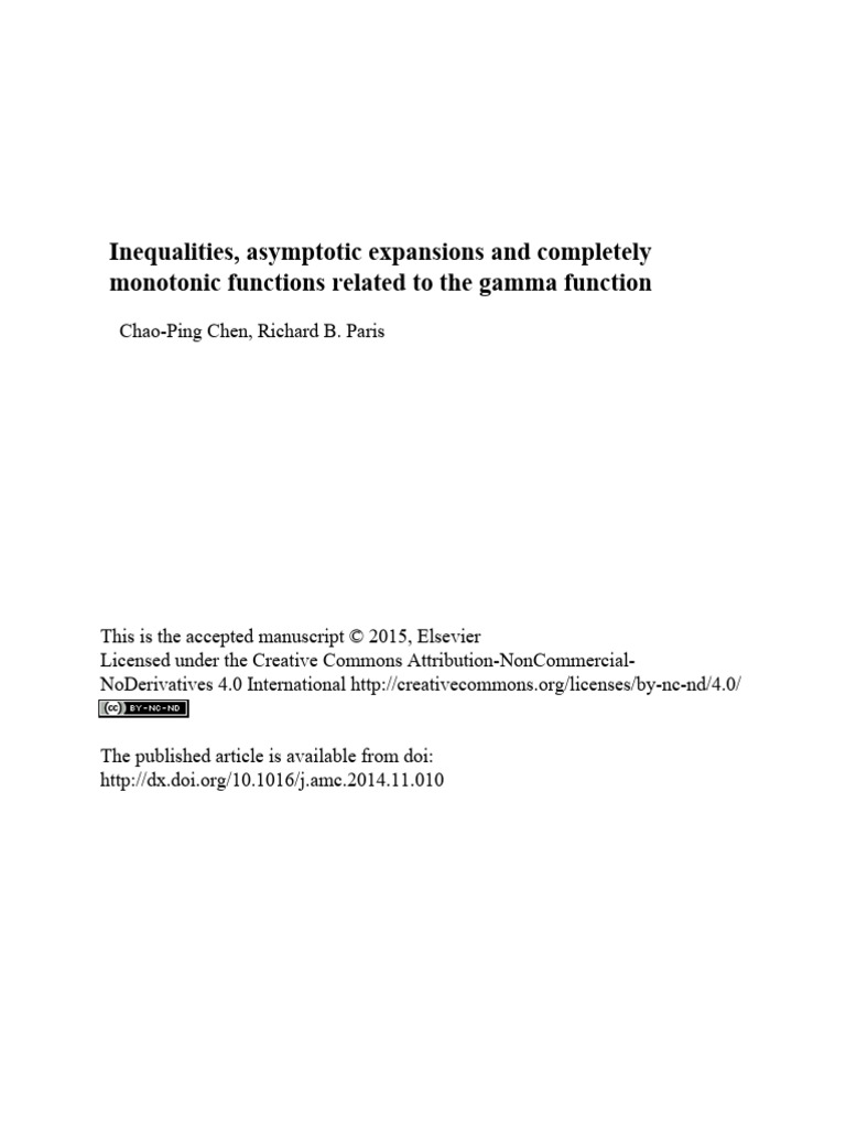 Inequalities, Asymptotic Expansions and Completely Monotonic Functions Related To The Gamma ...