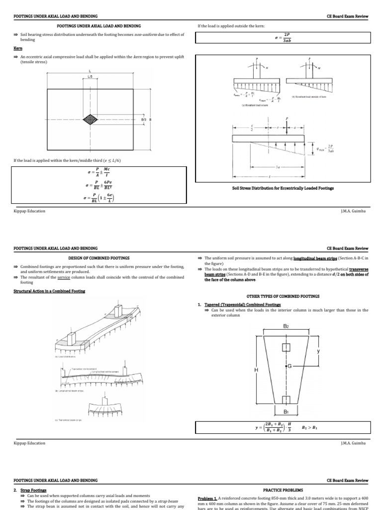 Kippap-Handout-SEC (41 RCD - Footings W Moments) | PDF | Bending | Beam ...