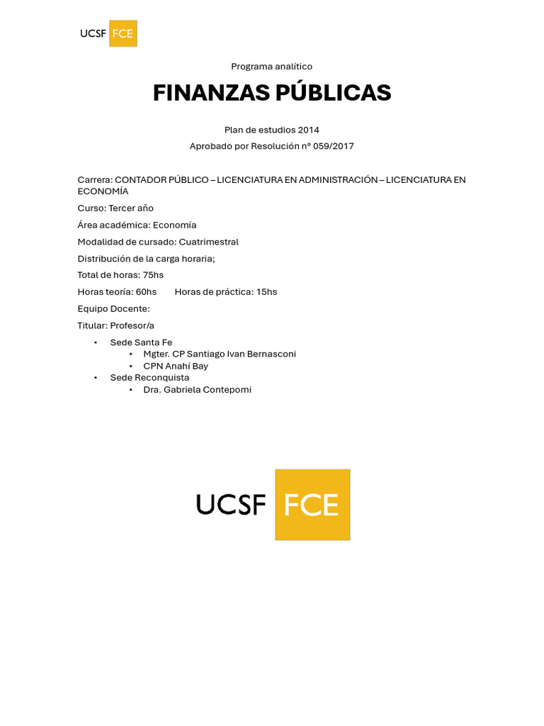 Programa Finanzas Públicas (2014) | PDF | Impuestos | Presupuesto