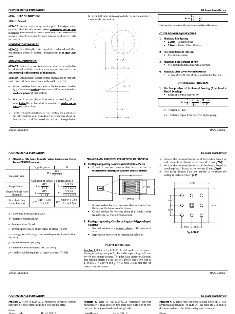 Kippap-Handout-SEC (42 RCD - Pile Footings) | PDF | Deep Foundation ...