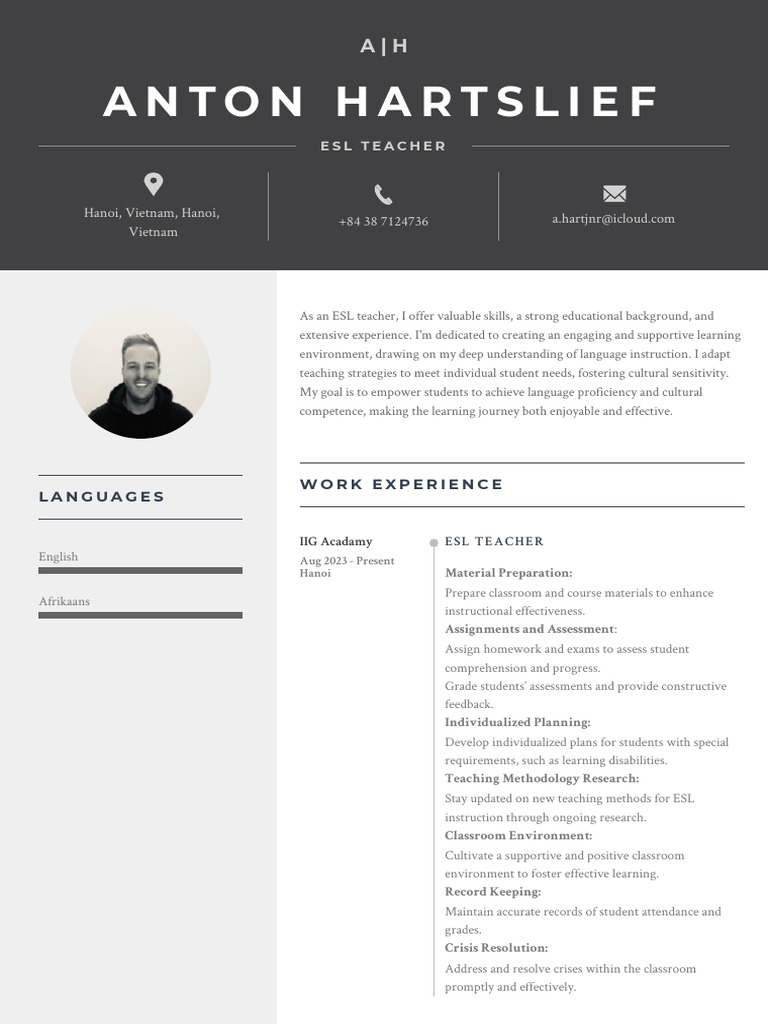 Anton Cv. | PDF | Teachers | English As A Second Or Foreign Language