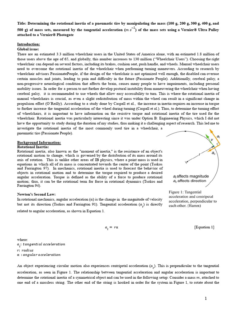 SAMPLE A - Physics IA - Final | Download Free PDF | Rotation Around A ...