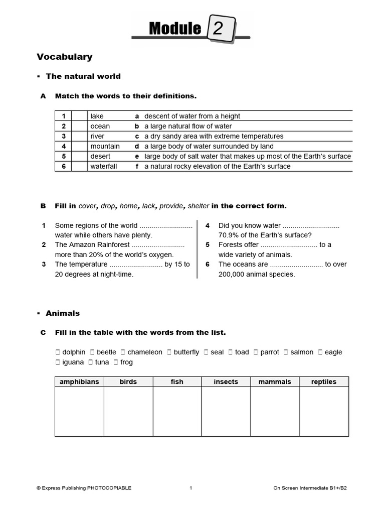Environmental Vocabulary Practice | PDF | Water | Predation