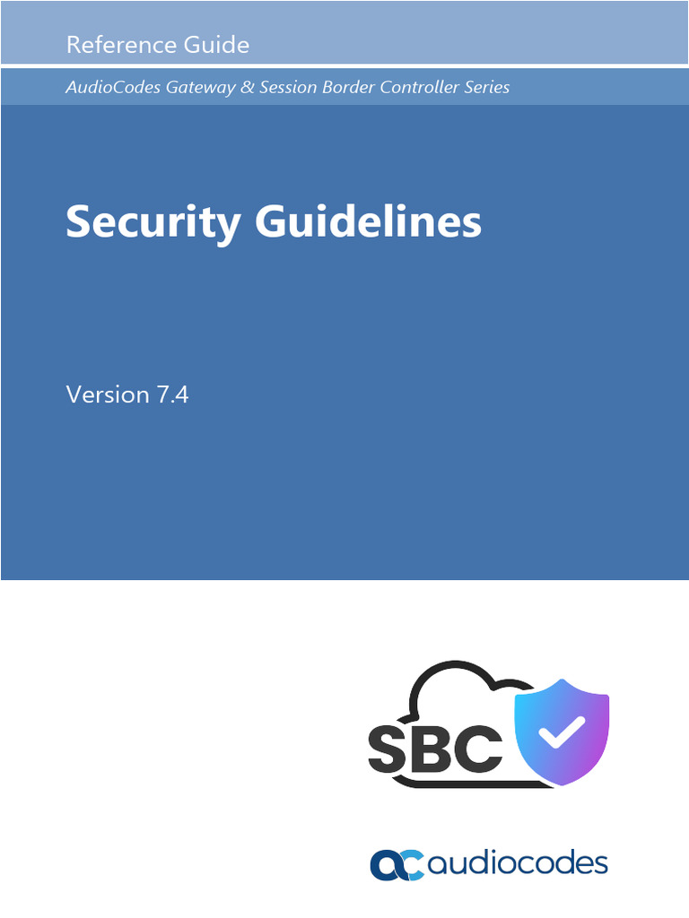AudioCodes Security Guide | PDF | Radius | Transport Layer Security
