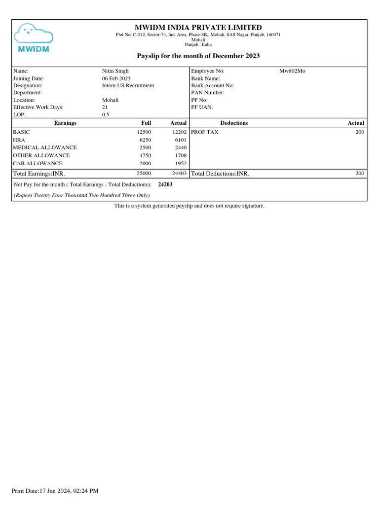 Payslip Dec 2023 (1) | PDF
