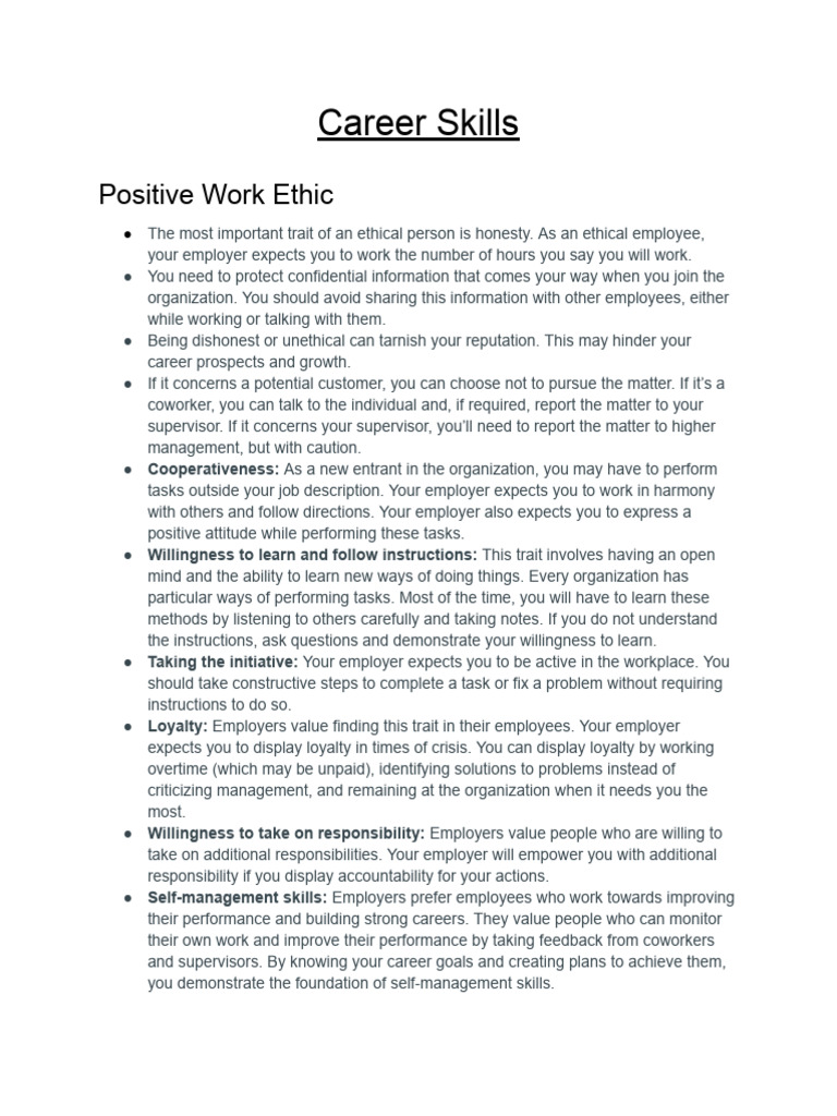 Essential Career Skills for Success | PDF | Employment | Organizational ...