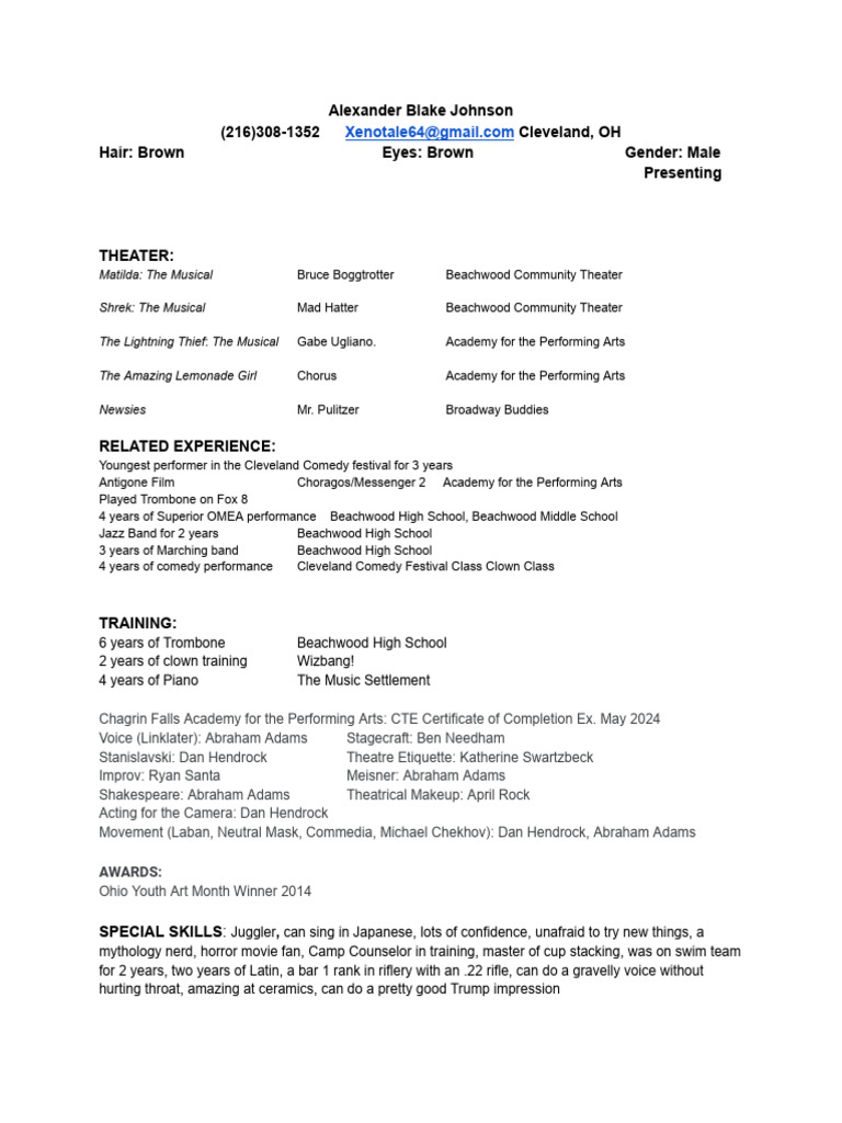 Alexander Johnsons Resume | PDF