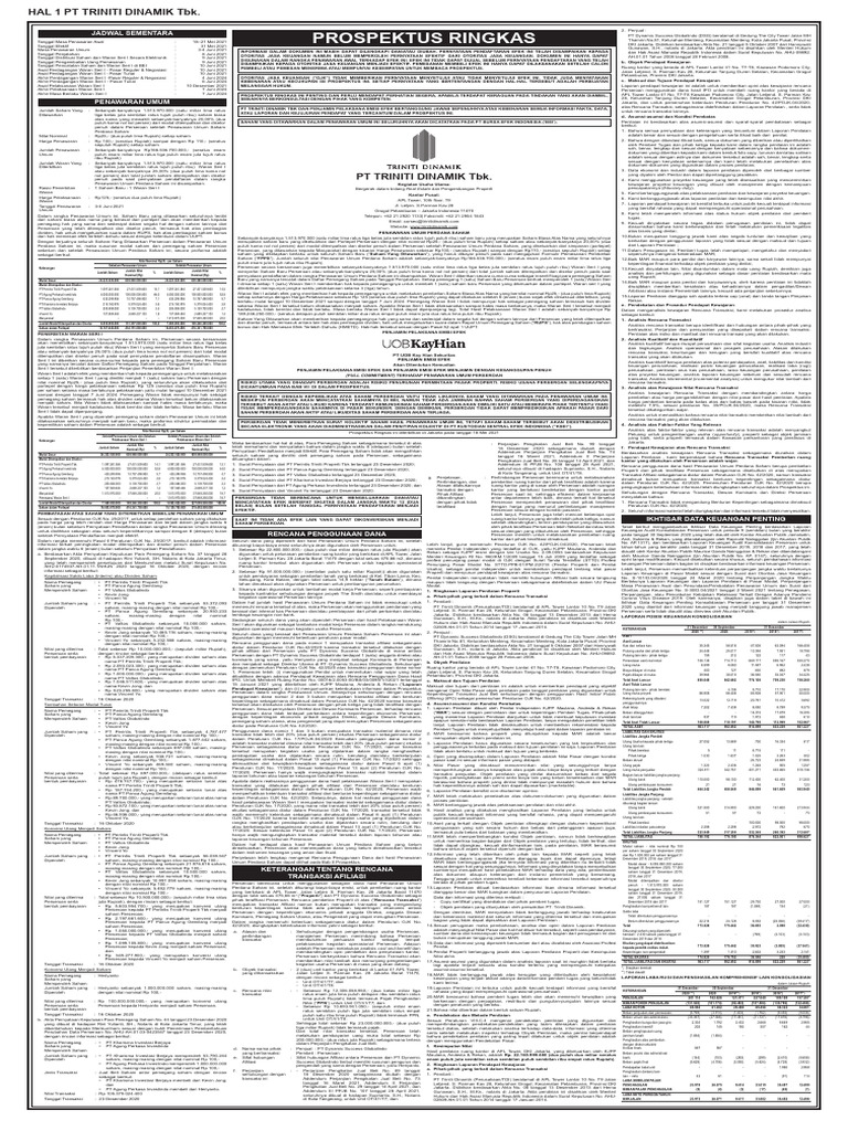 TD - Prospektus Ringkas - 18 Mei 2021 | PDF