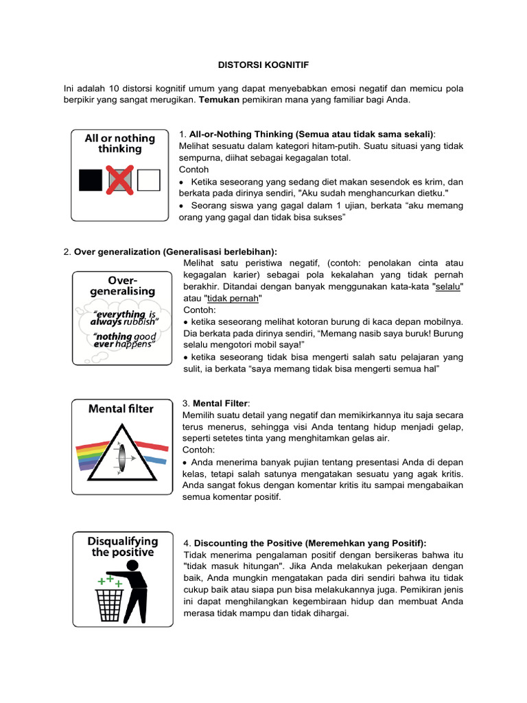 Daftar Distorsi Kognitif | PDF