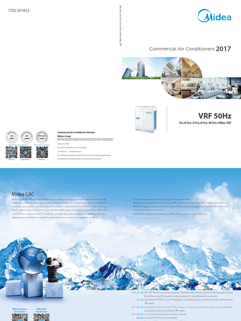 1702 2V1612 VRF Catalogue 50Hz A3 Page | PDF | Air Conditioning | Power ...