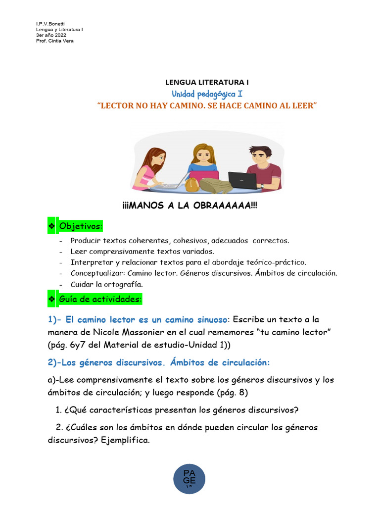 Camino Lector: Actividades y Reflexiones | PDF