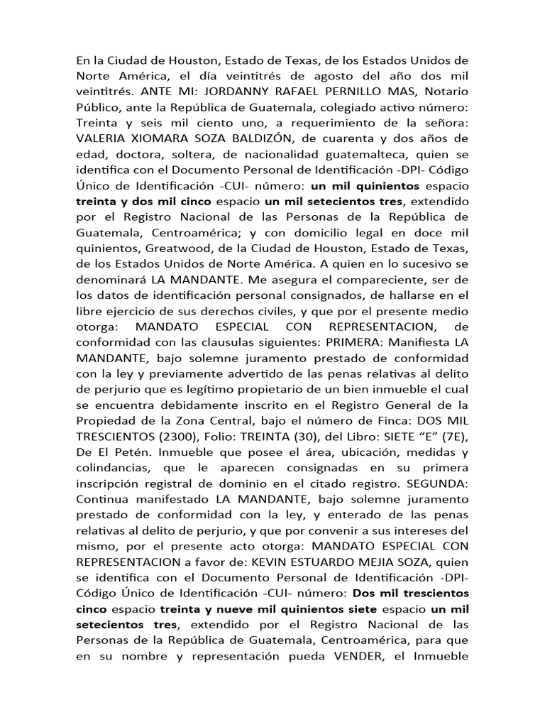 DOCUMENTO DEL EXTRANJERO PARA PROTOCOLIZAR | PDF | Guatemala | Justicia