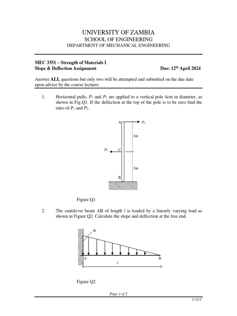 Slope Deflection Assignment - 2024 | PDF | Beam (Structure) | Structural Engineering