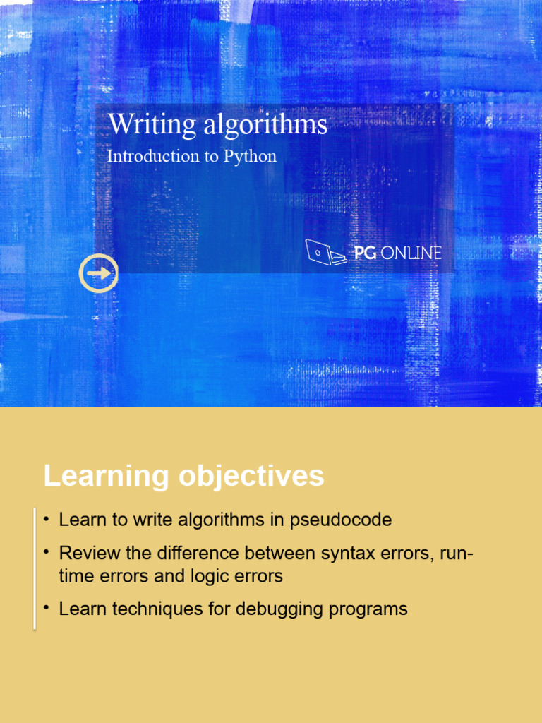 Python Writing Algorithms | PDF Python Writing Algorithms | PDF