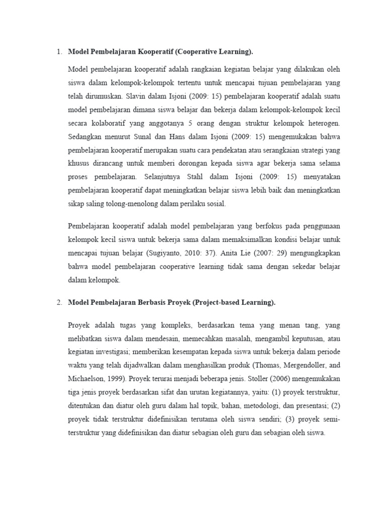Macam-Macam Model Pembelajaran | PDF