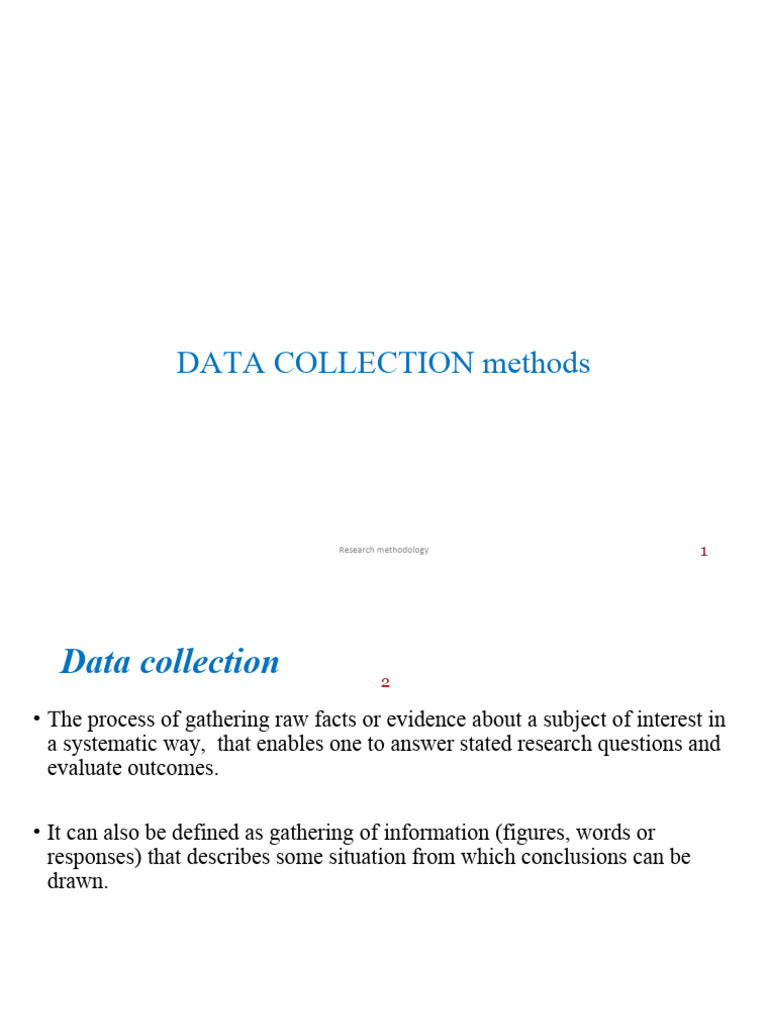 Lecture 5-Data Collection Methods | PDF | Methodology | Questionnaire