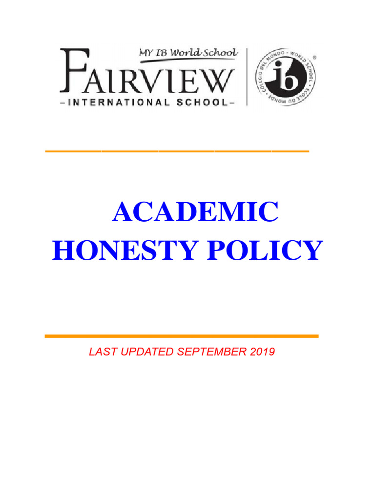 FISKL Academic Honesty Policy Version Sept 19 | PDF | Academic ...