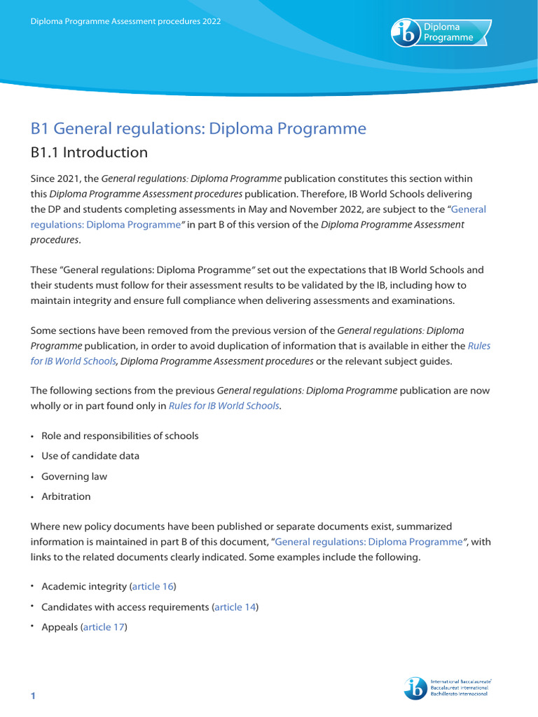 General Rules DP | PDF