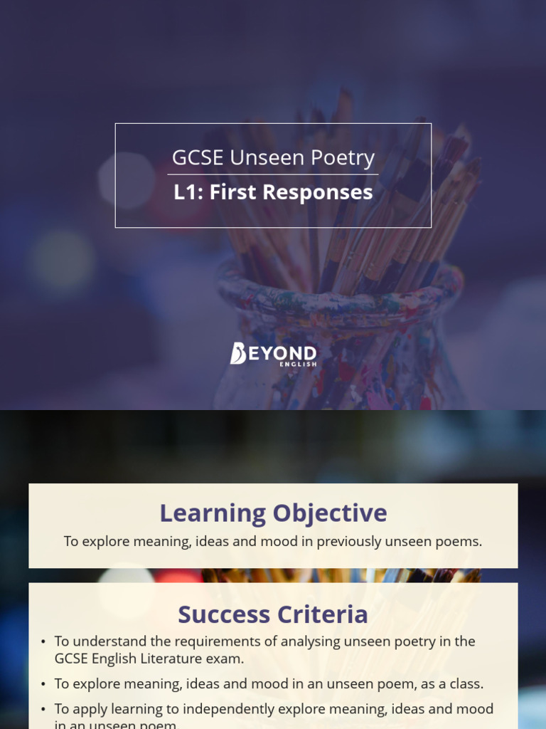 Analyzing Unseen Poetry for GCSE | PDF | Poetry