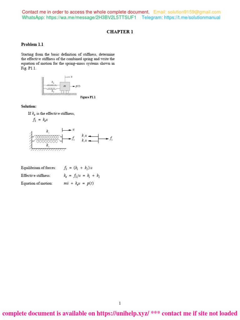Solution Manual Dynamics Of Structures 6th Edition By Chopra Pdf 3637