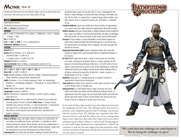 Monk Level 4 Pdf