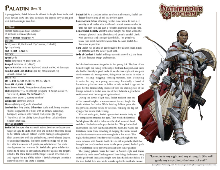 Paladin - Level 1 | PDF