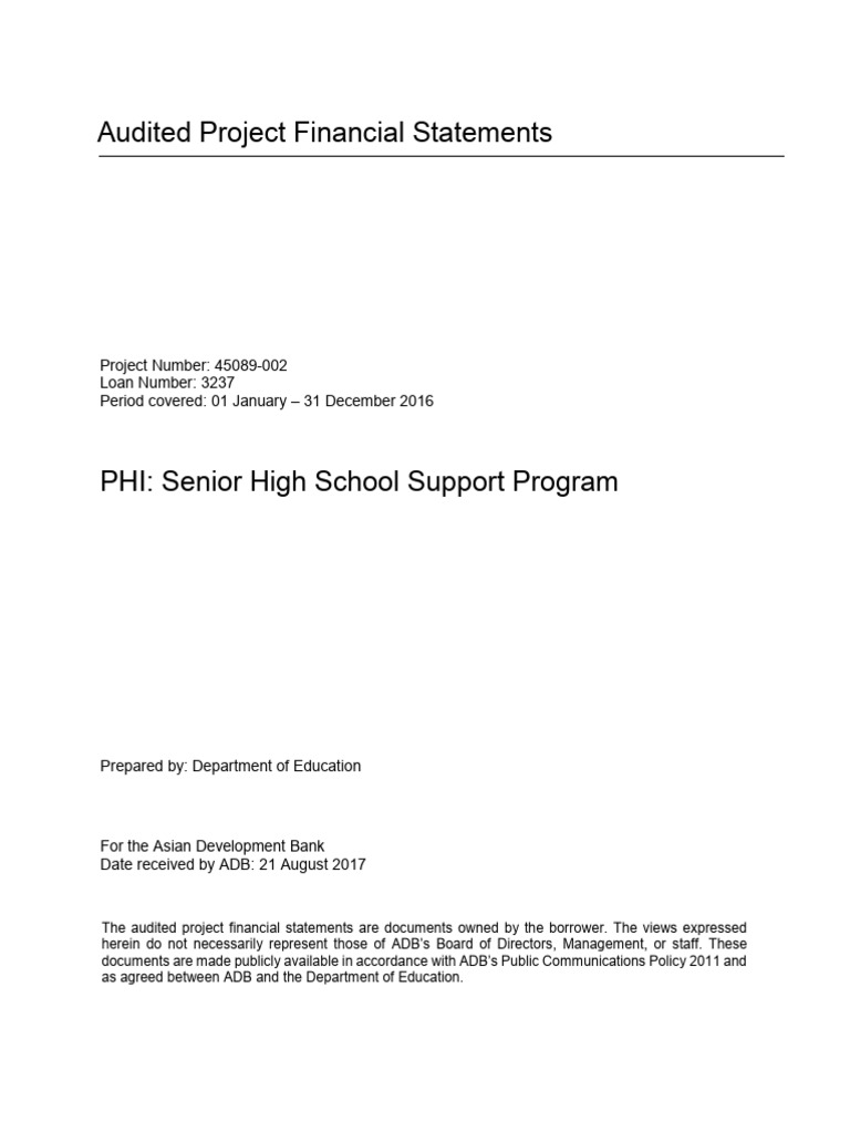 2016 DepEd Audit Report Summary | PDF | Internal Control | Audit
