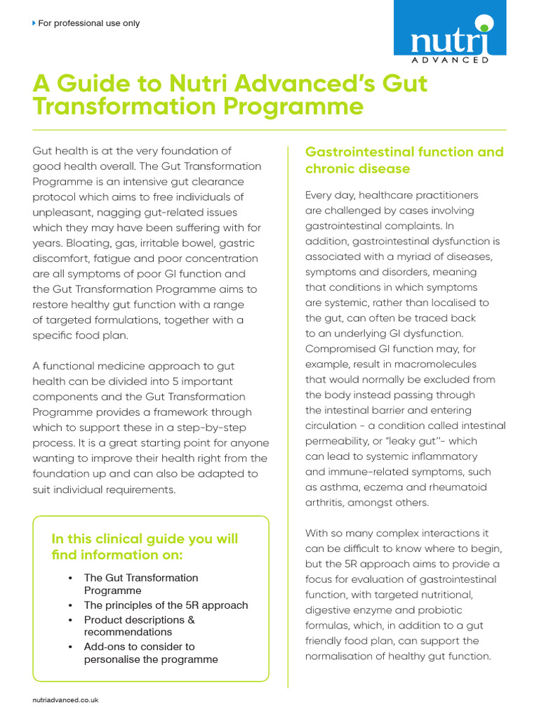 Nutriadvance UK Gut Restoration Programme | PDF | Gastrointestinal ...